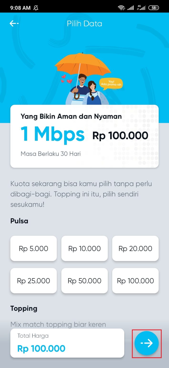 Cara Membeli Promo Paket byU Unlimited Speed 1MB 30 hari